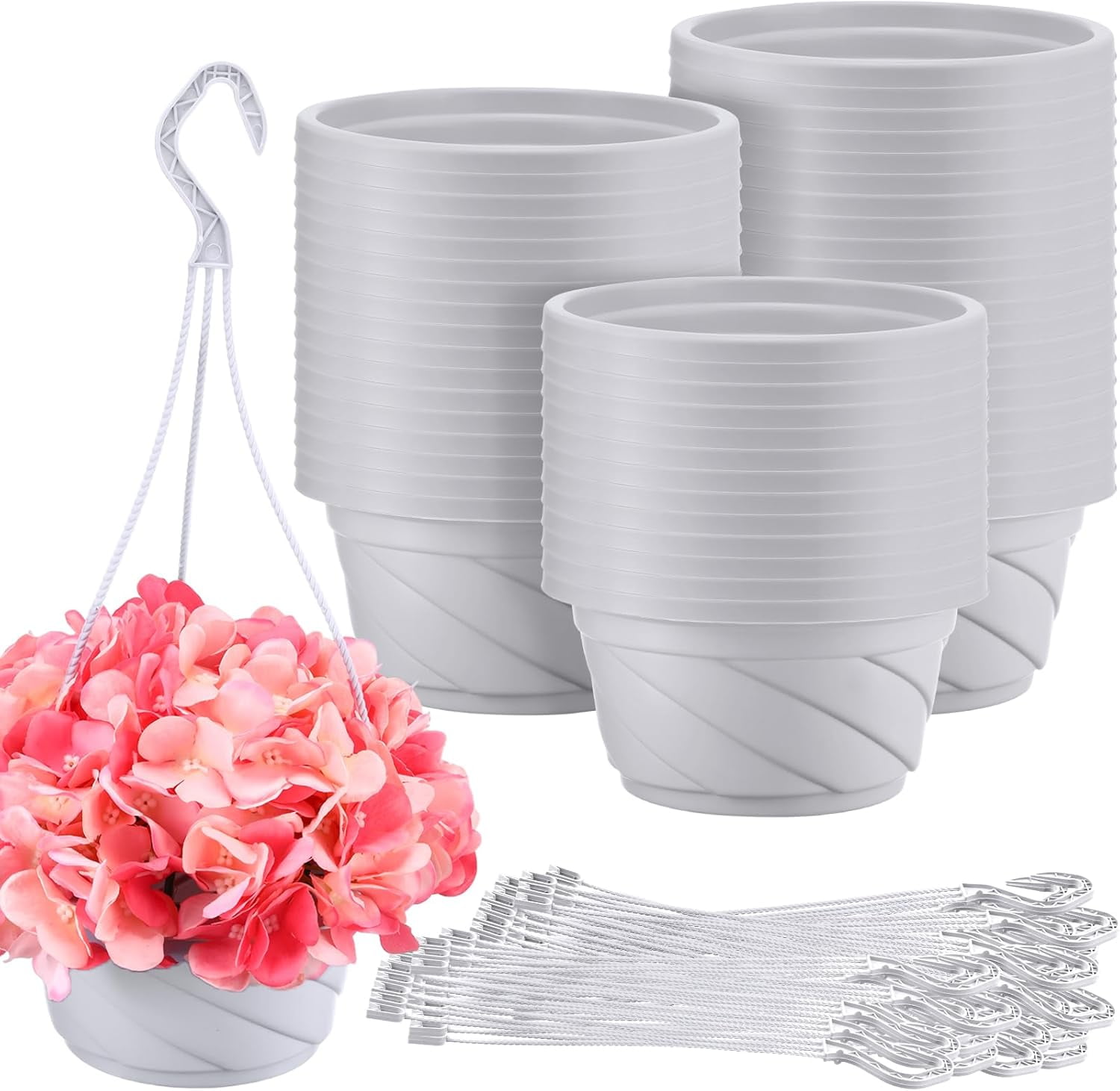 Plastic Hanging Planter Round Hanging Pot for Plants Plastic Hanging ...