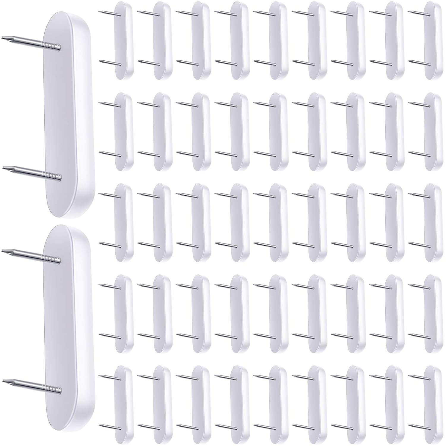 Plastic Head Double Pins Bed Skirt Holding Pins White Furniture Chair ...