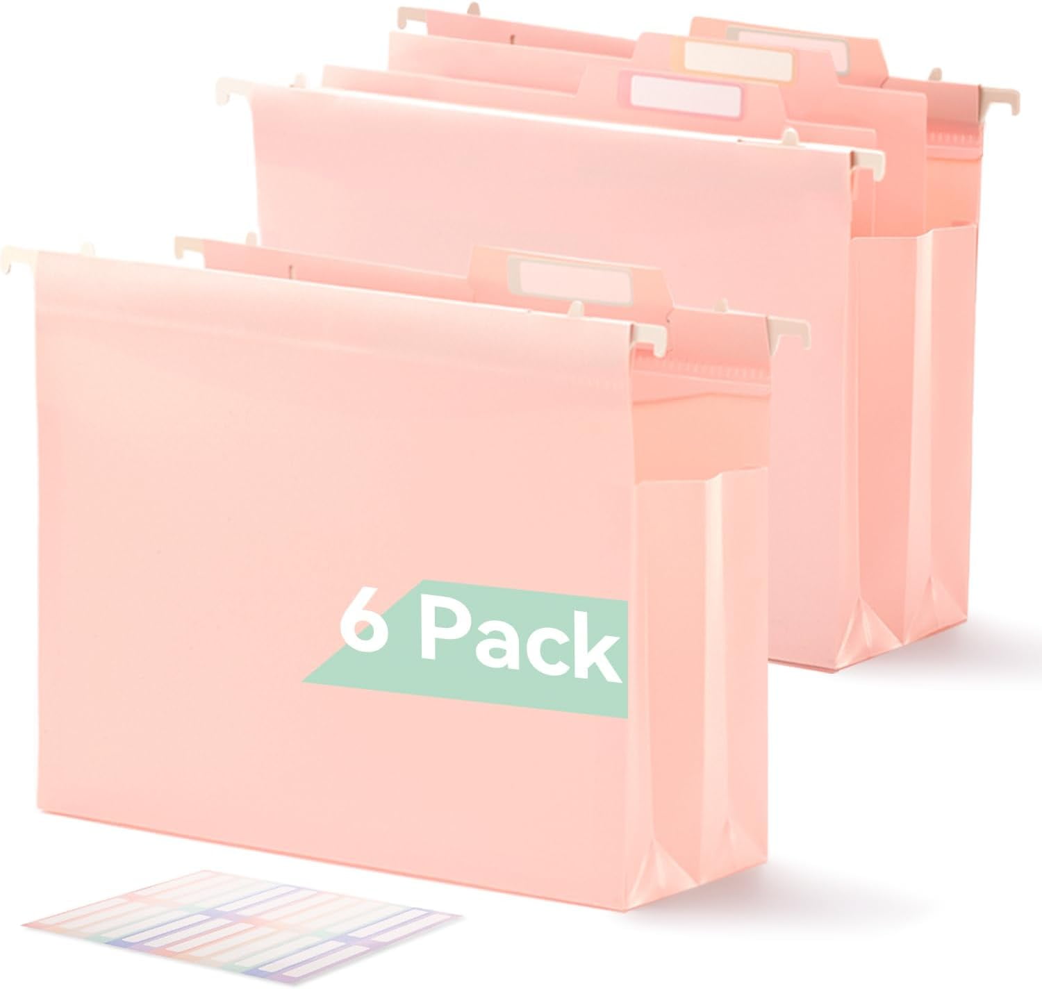 Plastic High Capacity Hanging File Folders, Pink Colors, 4" Expanding ...