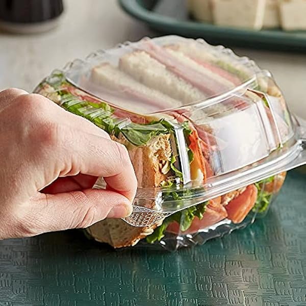 Plastic Hinged Food Container Dessert Containers - Disposable Plastic ...