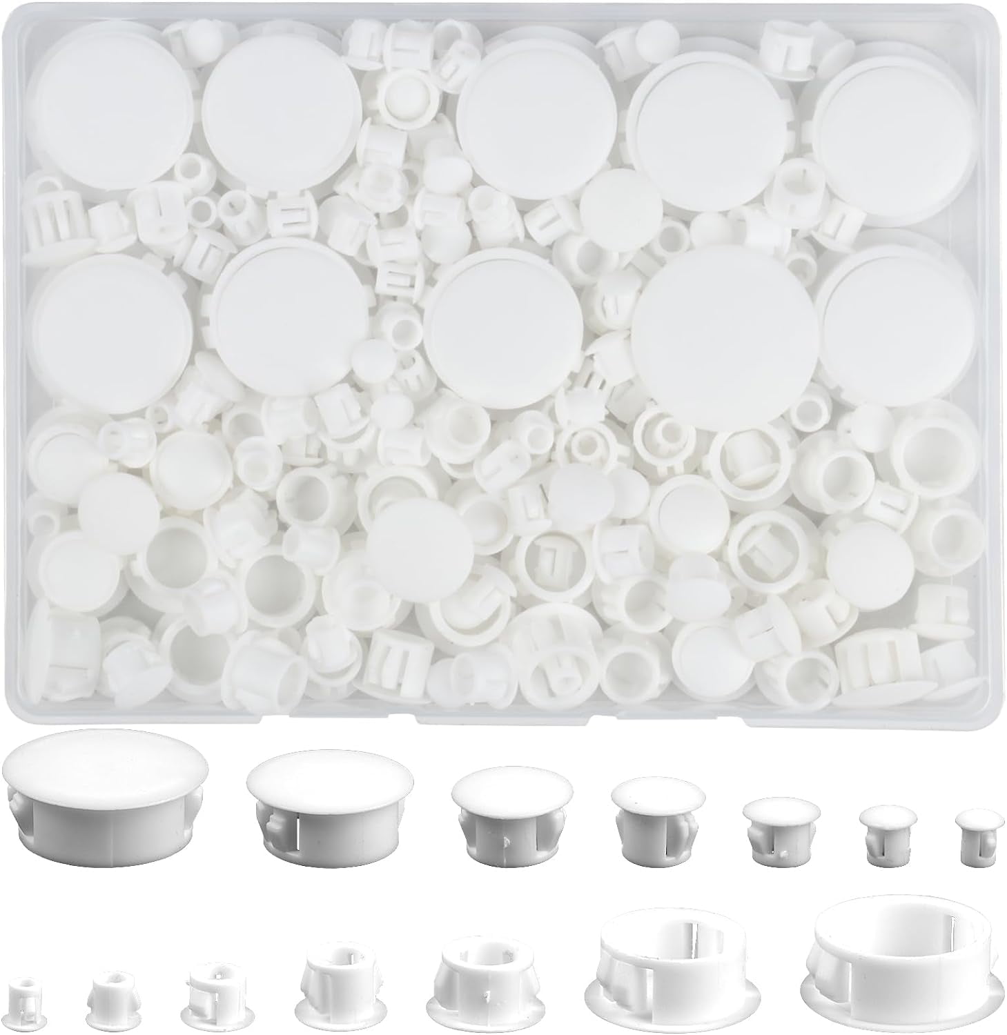 Plastic Hole Plugs, 180pcs White Panel Knockout Locking Plugs, Round ...