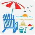 Plastic Hollow Out Drawing Painting Stencils Beach Chair Pattern for ...