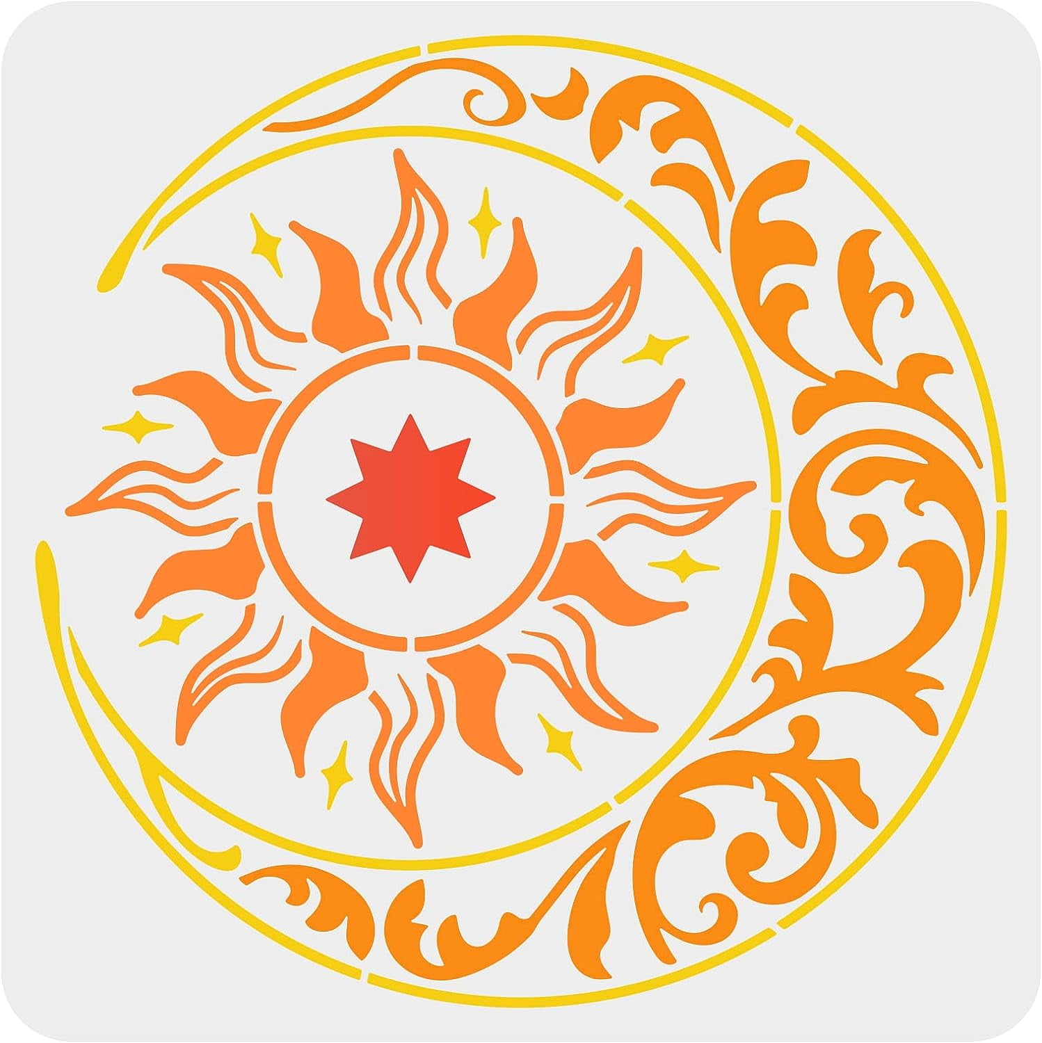 Plastic Hollow Out Painting Stencils Sun and Moon Pattern for Fabric ...