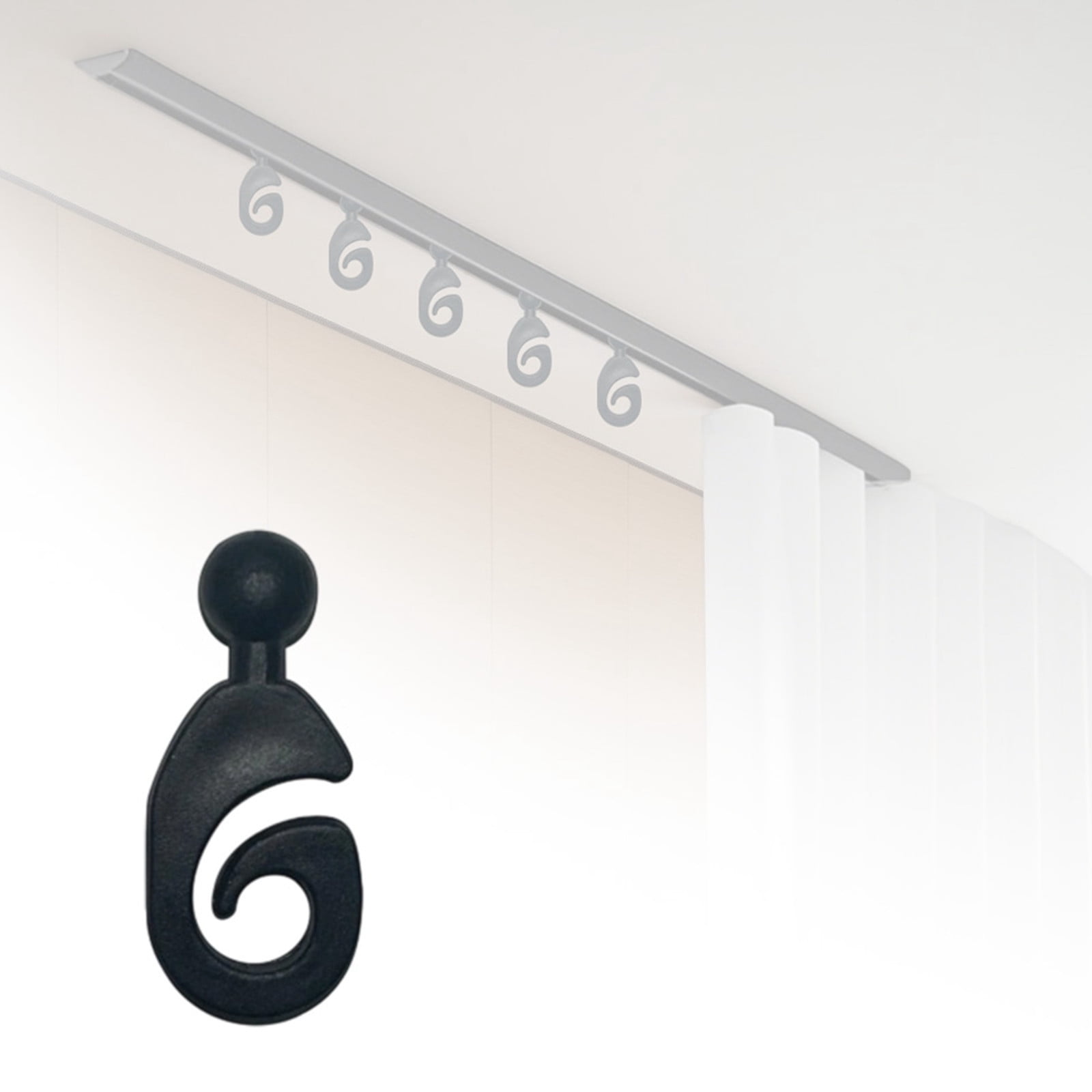 Plastic Hooks for Gazebo Curtains and Netting Black Curtain Track Hooks ...