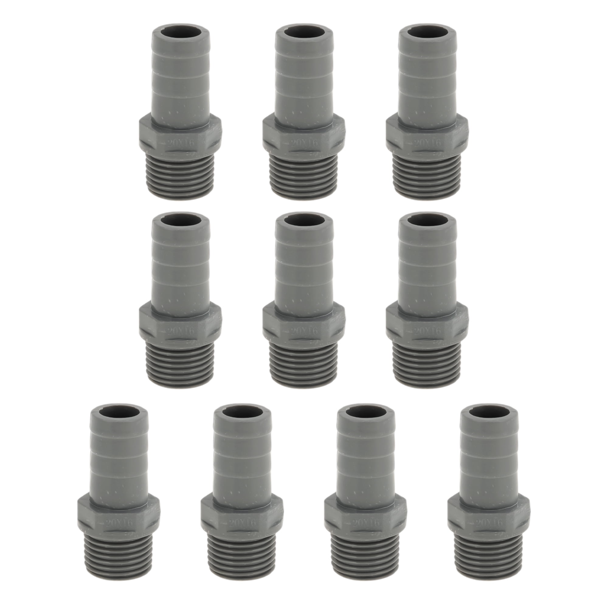 Plastic Hose Barb Fitting 0.6" 1/2"G Male Thread Straight Pipe ...