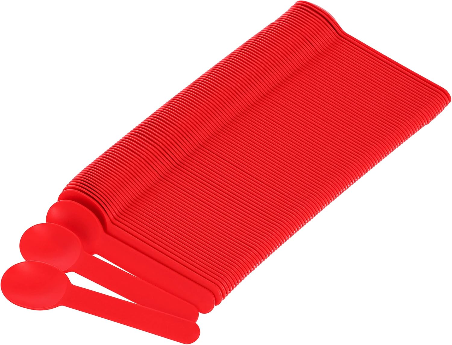 Plastic Ice Cream Spoons Disposable Bulk Set - 1000pk Red Heavy Duty ...