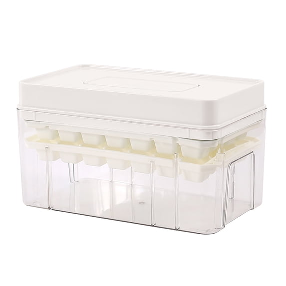 Plastic Ice Cube Tray and Storage Box with Quick-Release Lid, Household ...