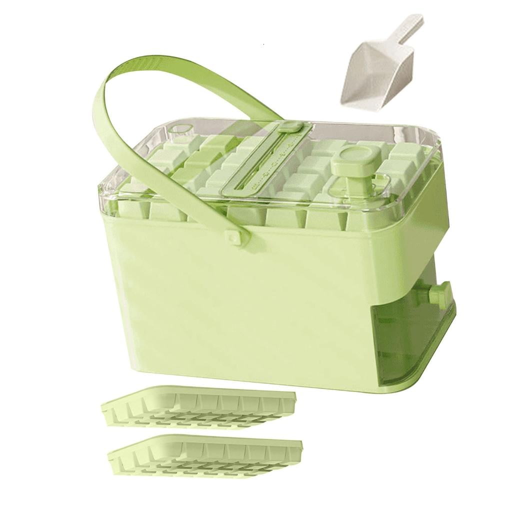 Plastic Ice Maker Mold Press Type Ice Box with Lid Easy Release Ice ...