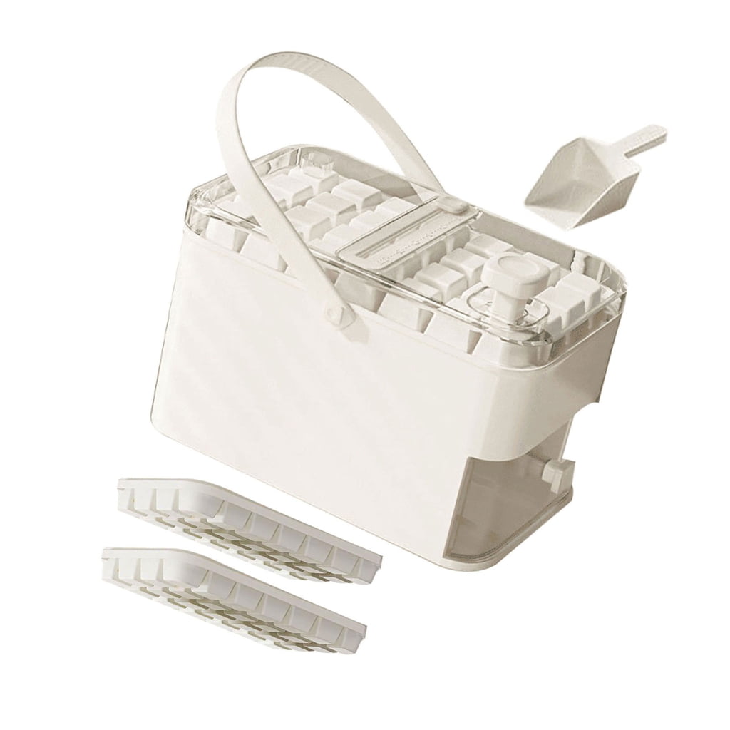 Plastic Ice Maker Reusable Press Type Ice Box with Lid Ice Storage Box ...