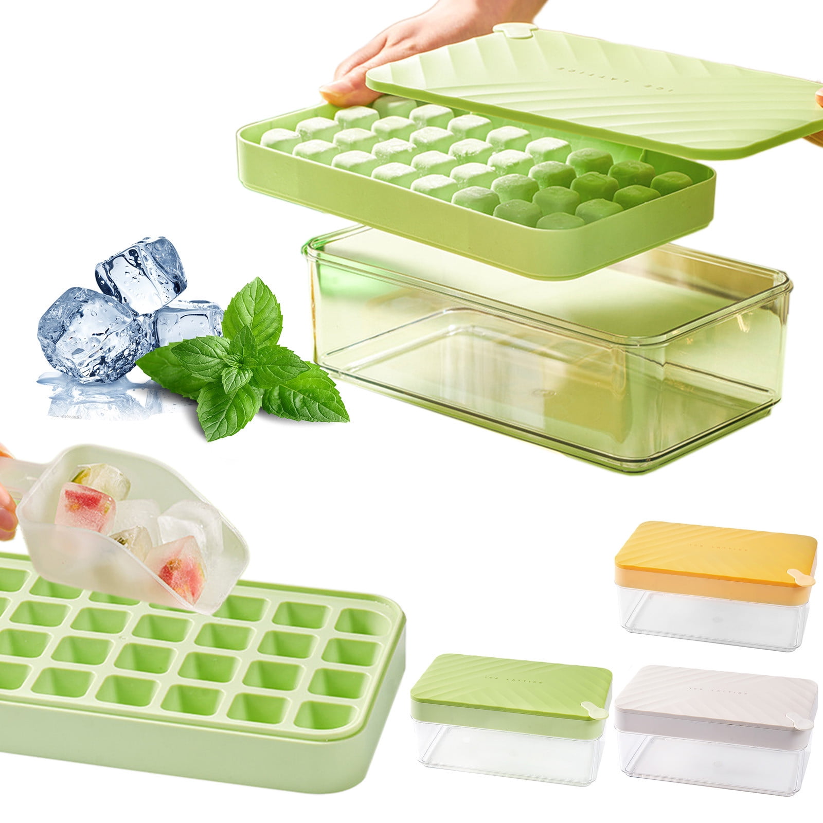 Plastic Ice Making Box,Home Freezer Storage,Easy Release Mold ...