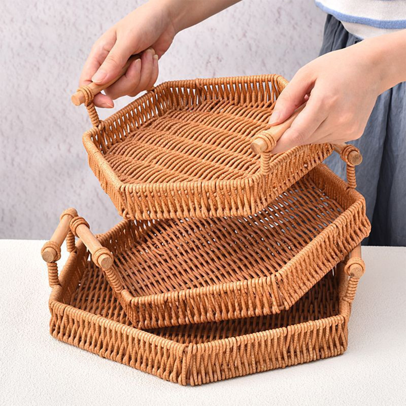 Plastic Imitation Vines Storage Basket for Fruits Vegetables Snacks ...
