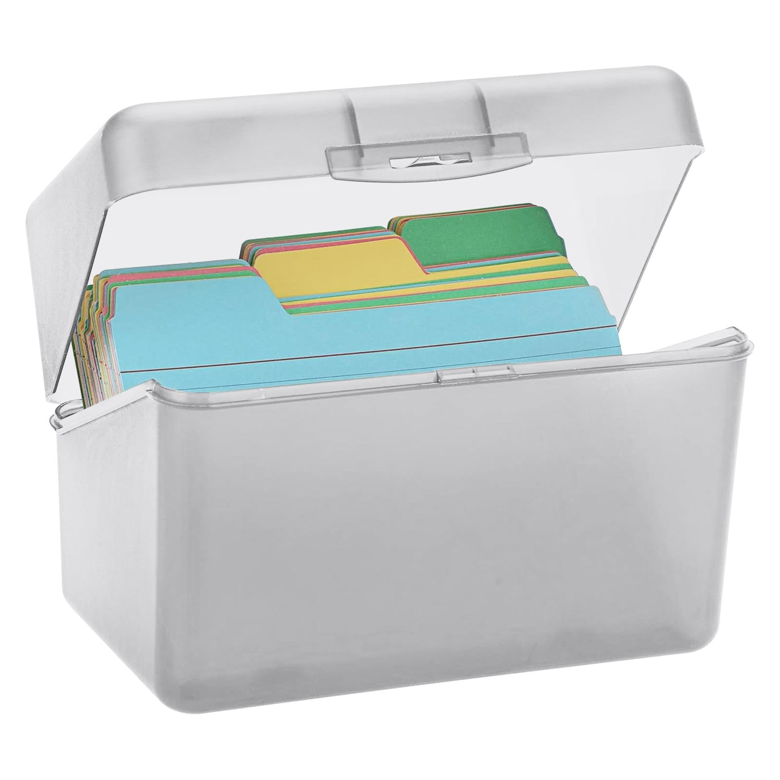 Plastic Index Card Box, Index Card Holder Notecard Box Recipe Organizer ...