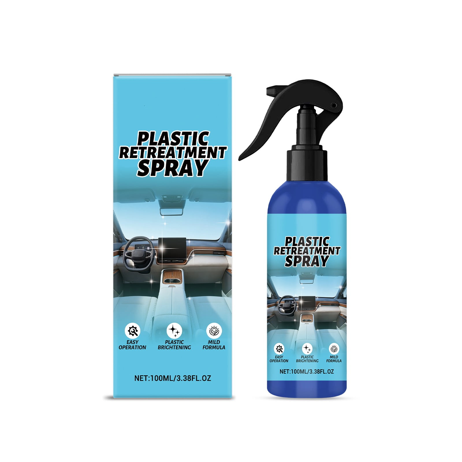 Plastic Interior Retreatment Spray For Car Dashboard Trim And Vinyl ...