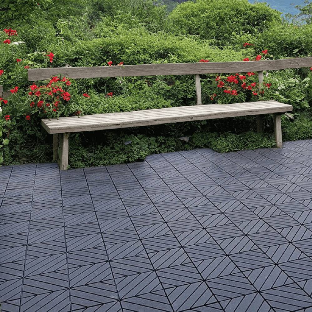 Plastic Interlocking Deck Tiles, (10pcs Edge Trim+4pcs Corner)/27-Pack ...
