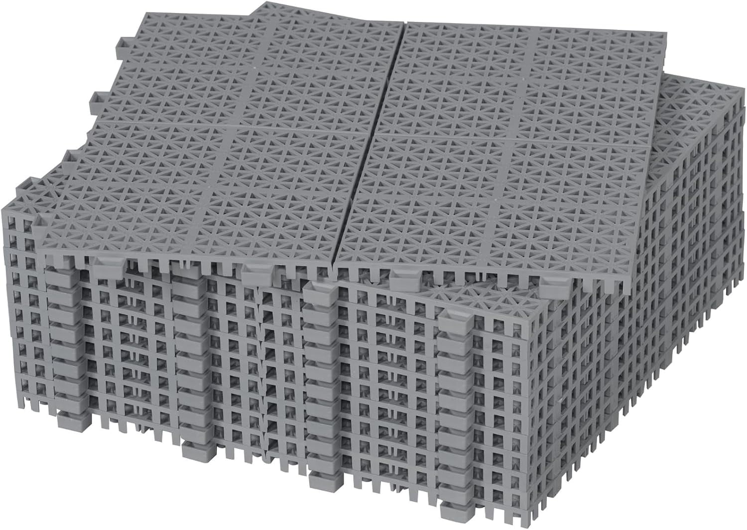 Plastic Interlocking Deck Tiles, 12 Pack Patio Floor Decking Tiles, 12 ...