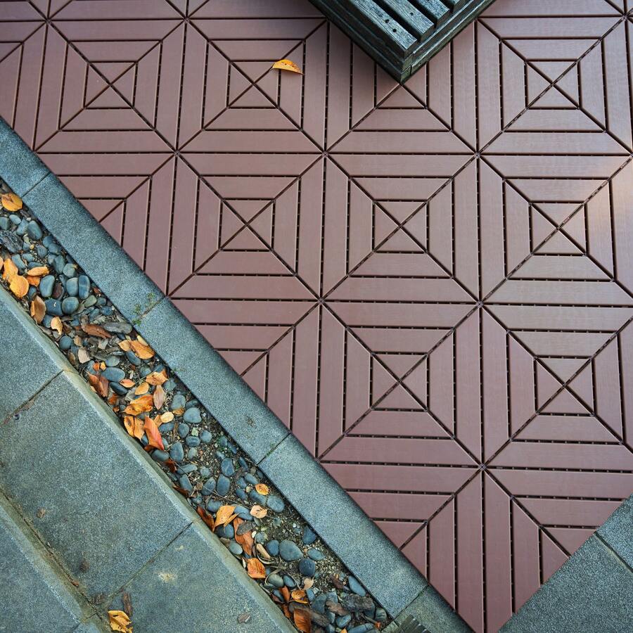 Plastic Interlocking Deck Tiles, 12"X12" Square Waterproof Patio Tiles ...