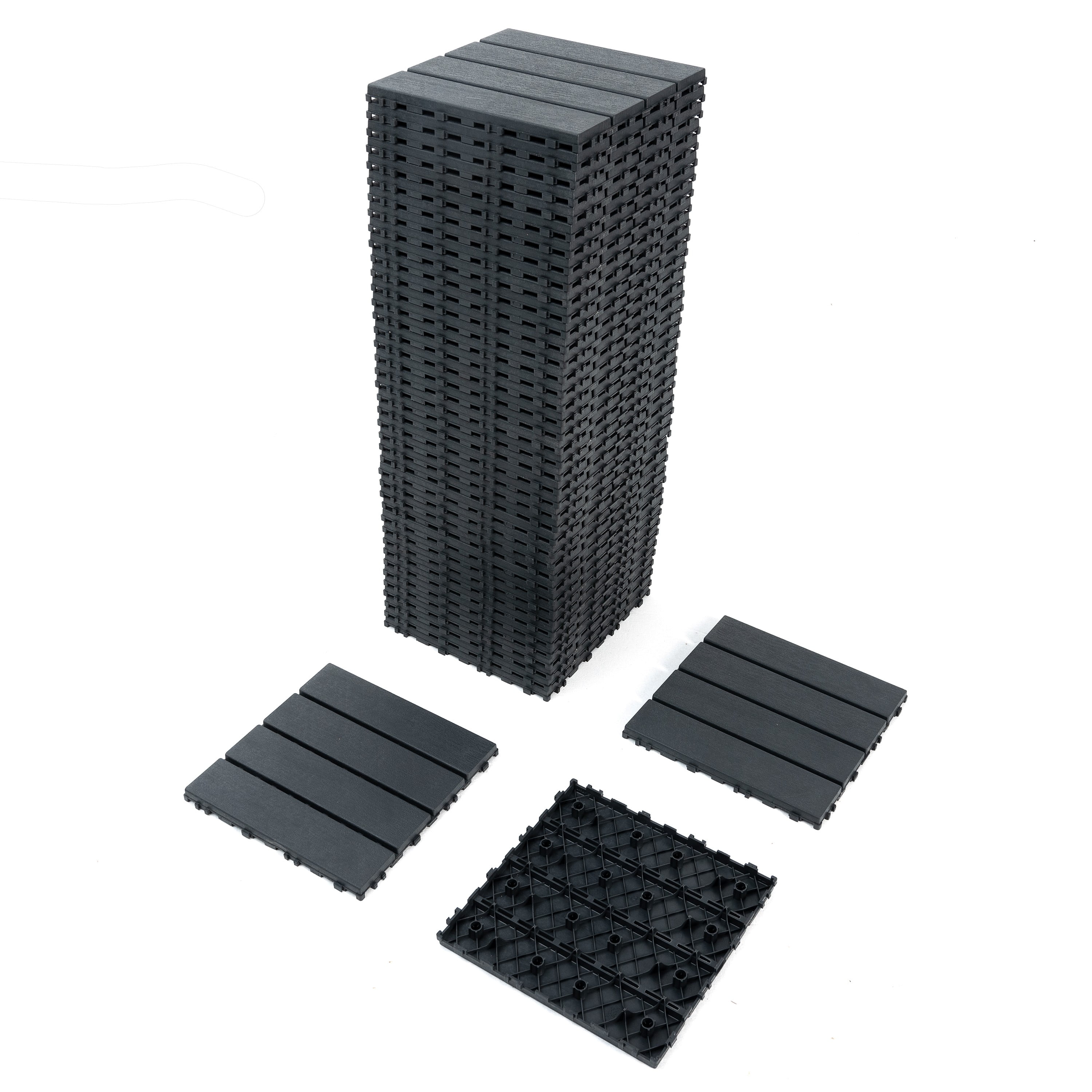 Plastic Interlocking Deck Tiles, 27/44 Pack 12"x12" Outdoor Floor Tiles ...