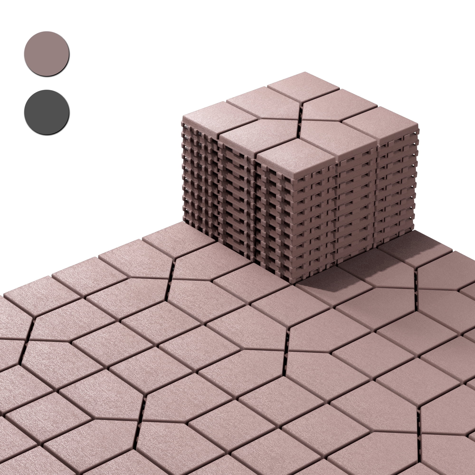 Plastic Interlocking Deck Tiles, 44 Pack 12"x12" Outdoor Floor Tiles ...
