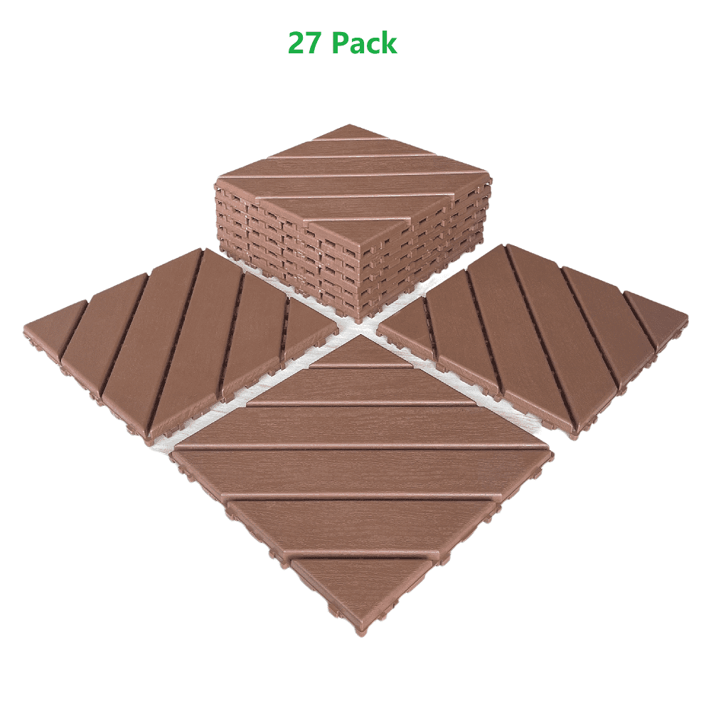 Plastic Interlocking Deck Tiles, 12"x12" Waterproof Outdoor Patio Tiles ...