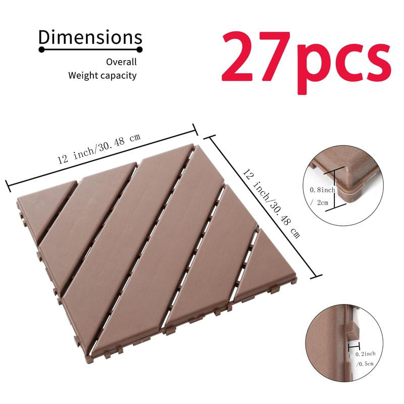 Plastic Interlocking Deck Tiles, Patio Deck Tiles, Outdoor All Weather ...
