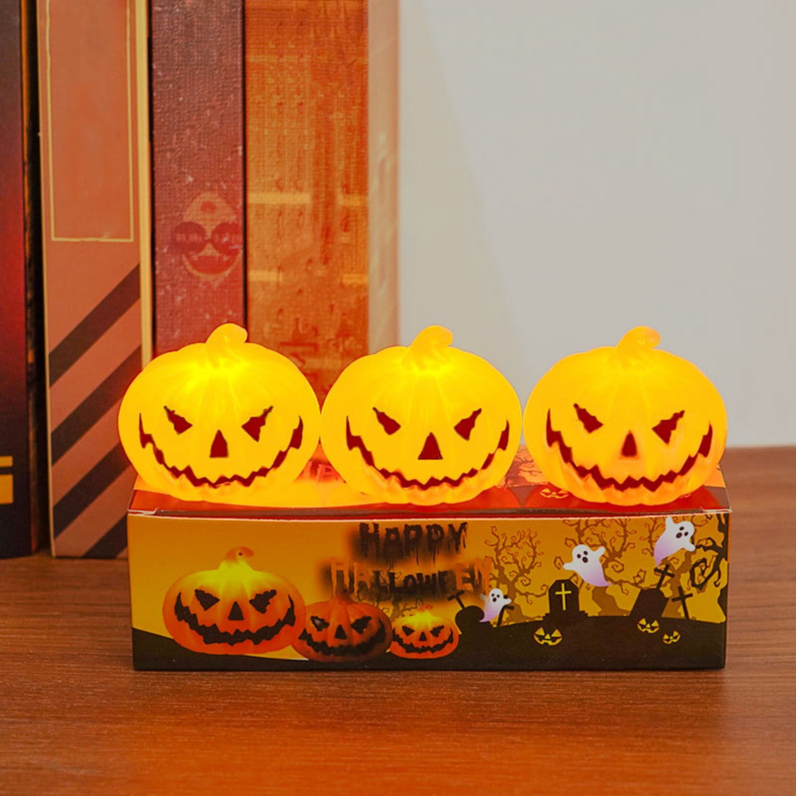 Plastic Jack O Lantern 3 PCS, Pumpkins Halloween Light up Pumpkin ...
