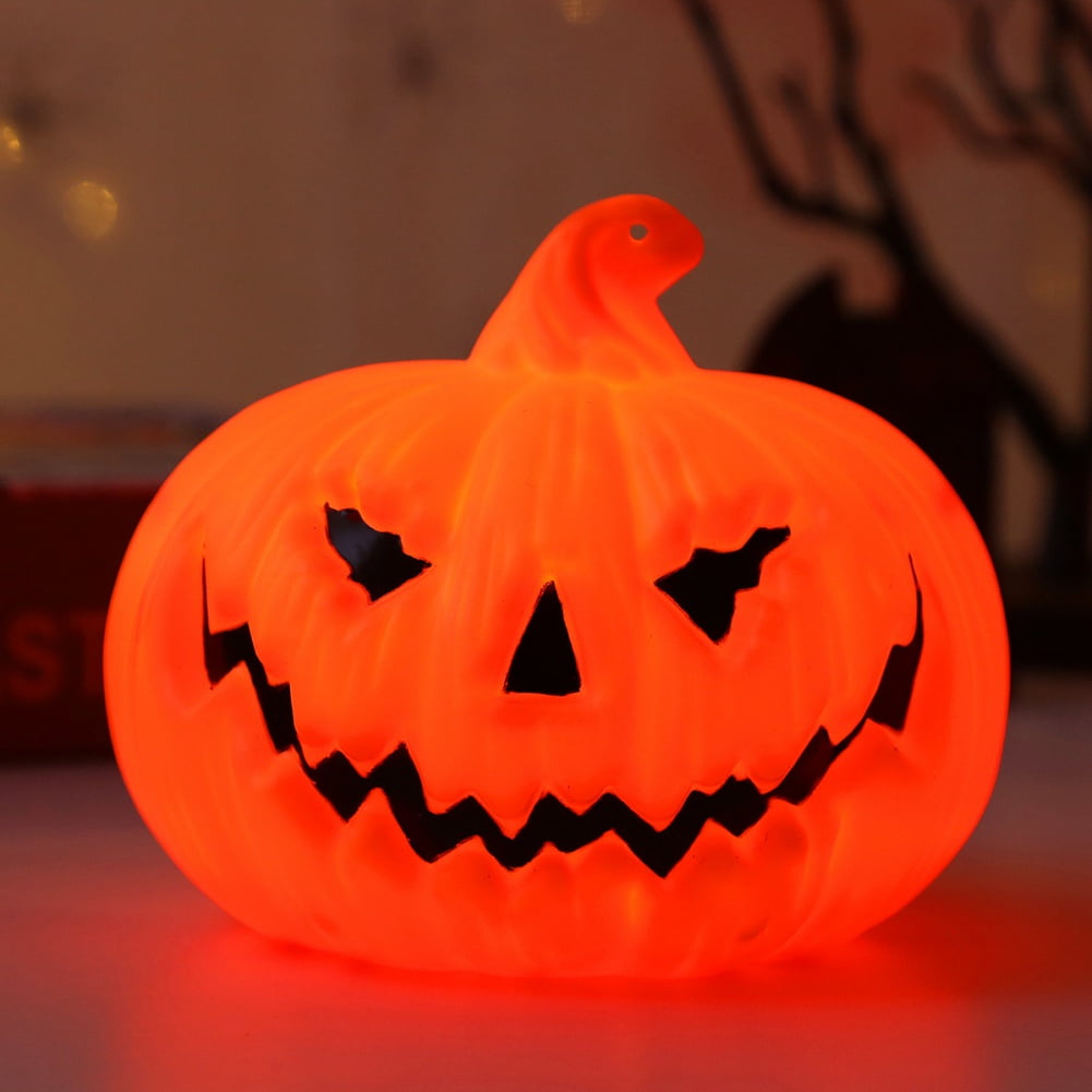 Plastic Jack O Lantern Pumpkins Halloween Light up Pumpkin Outdoor Indoor Battery Operated ...