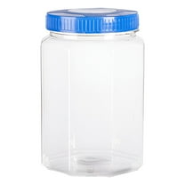 Clear Plastic Storage Jars with Red Screw Lids, Airtight Stackable ...