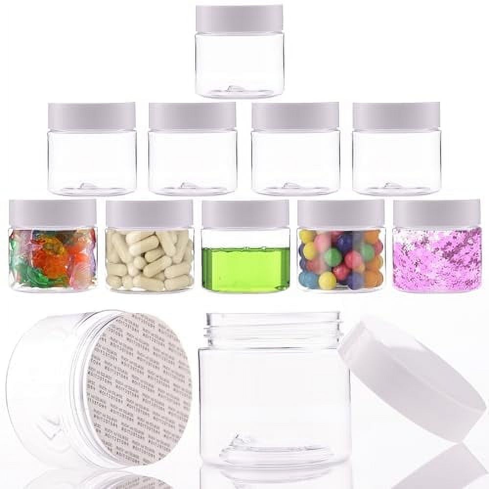 Plastic Jars with Lids - 6 OZ Small Plastic Containers - 12 Pack ...