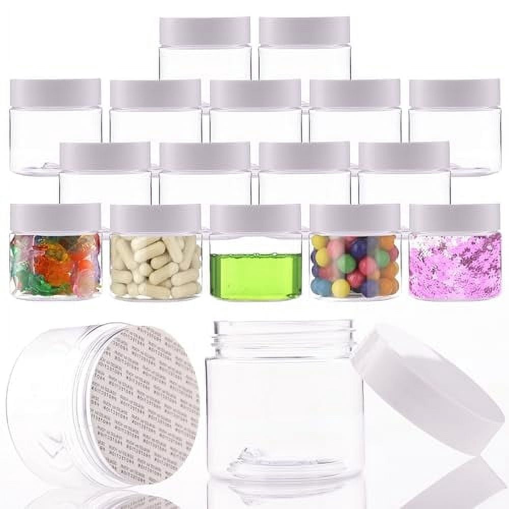 Plastic Jars with Lids - 6 OZ Small Plastic Containers - 18 Pack ...