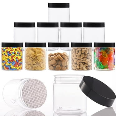 Plastic Jars with Lids - 4 OZ Small Plastic Containers - 18 Pack ...