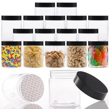 Plastic Jars with Lids - 4 OZ Small Plastic Containers - 18 Pack ...