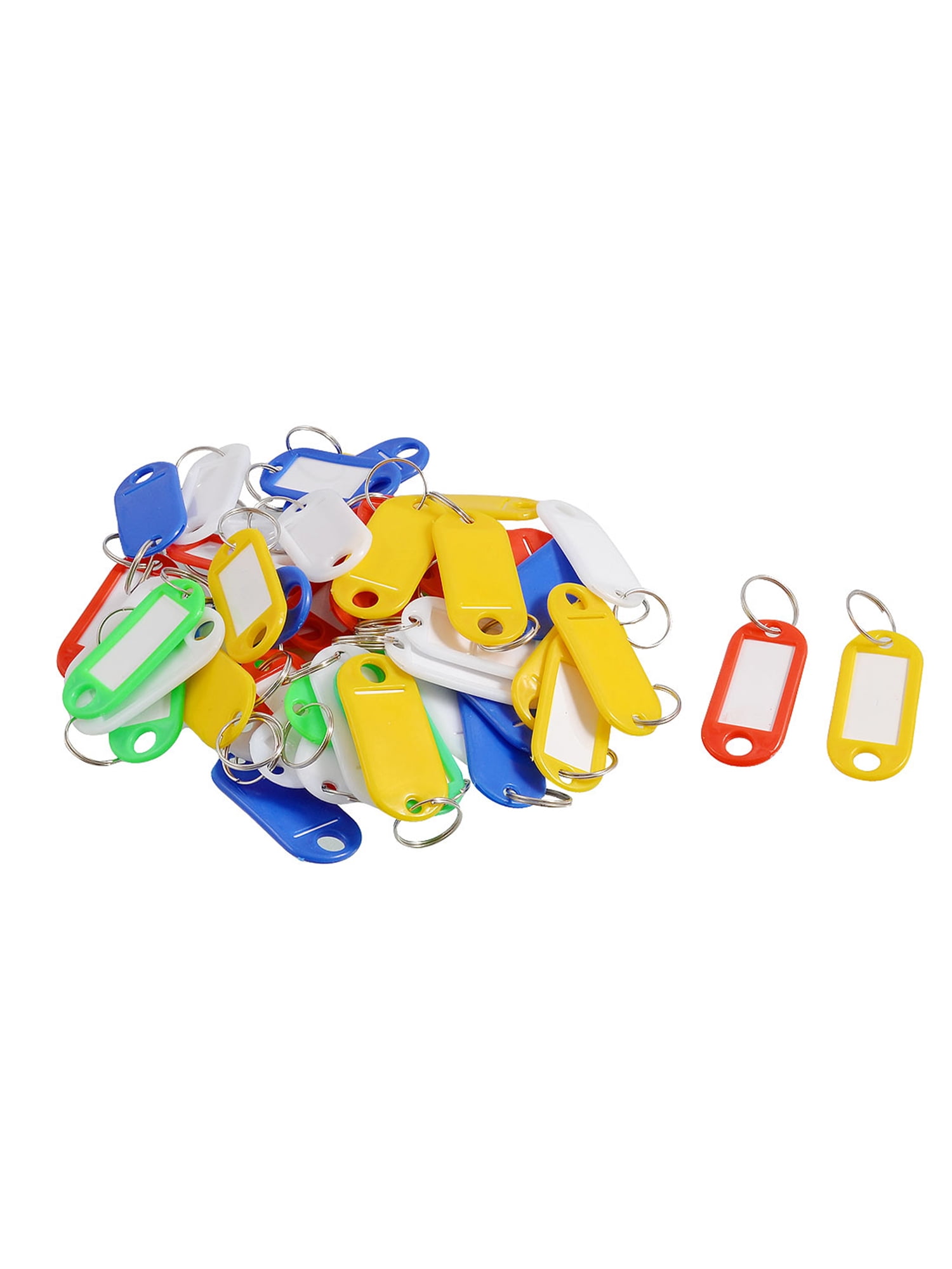 Plastic Key ID Label Tags Split Ring Metal Keyring Keychain Assorted ...