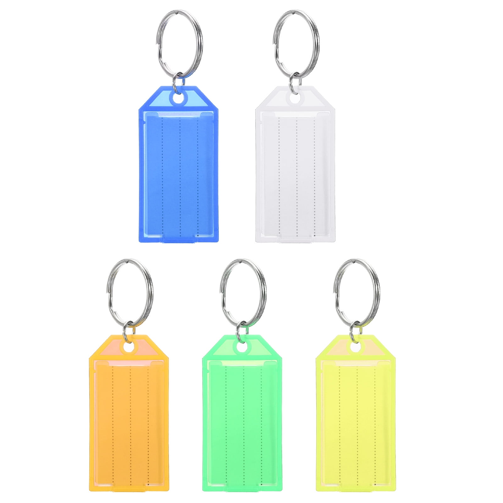Plastic Key Tag, 20 Pack Key Identifiers with Split Ring Labels Window ...