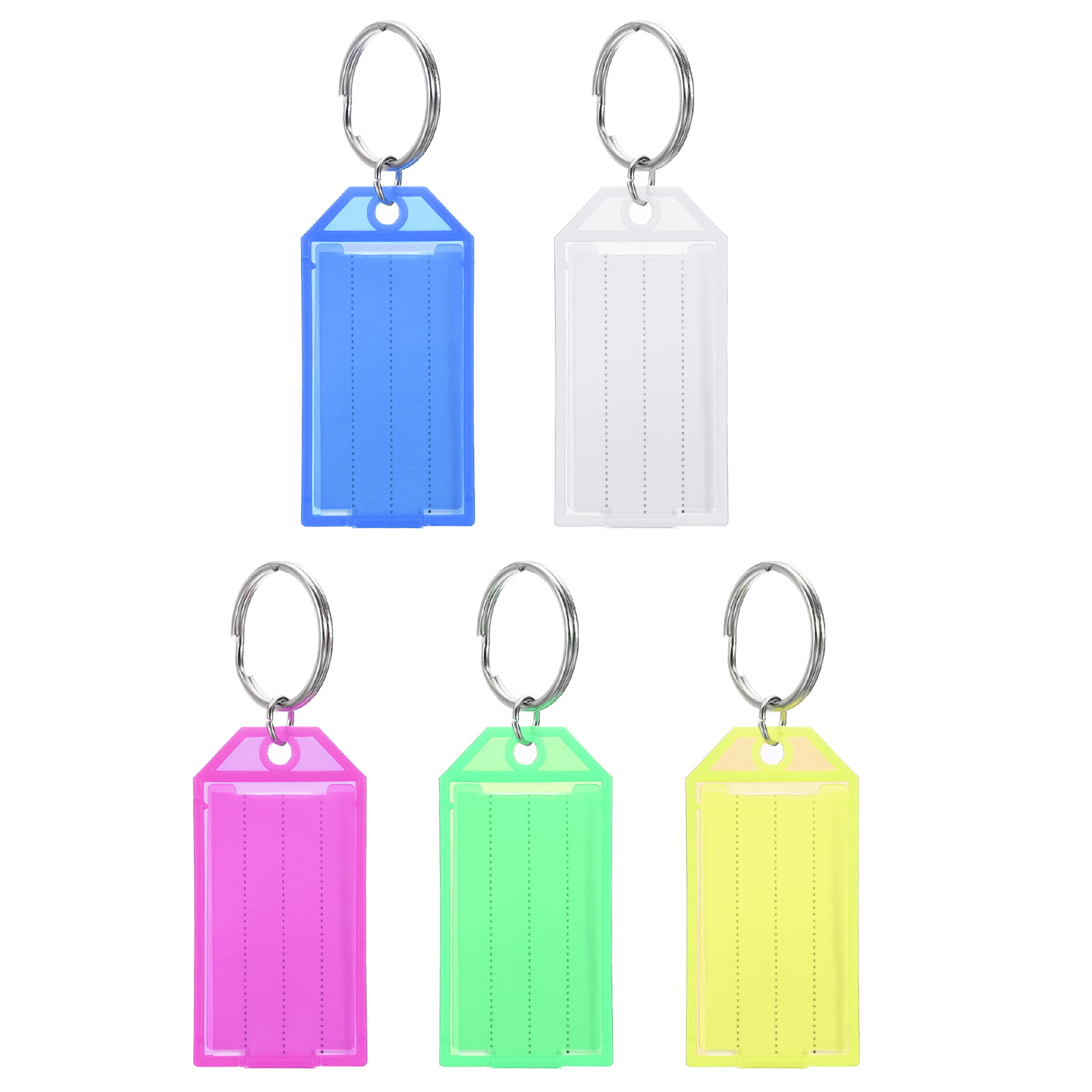 Plastic Key Tag, 50 Pack Key Identifiers with Split Ring Labels Window ...