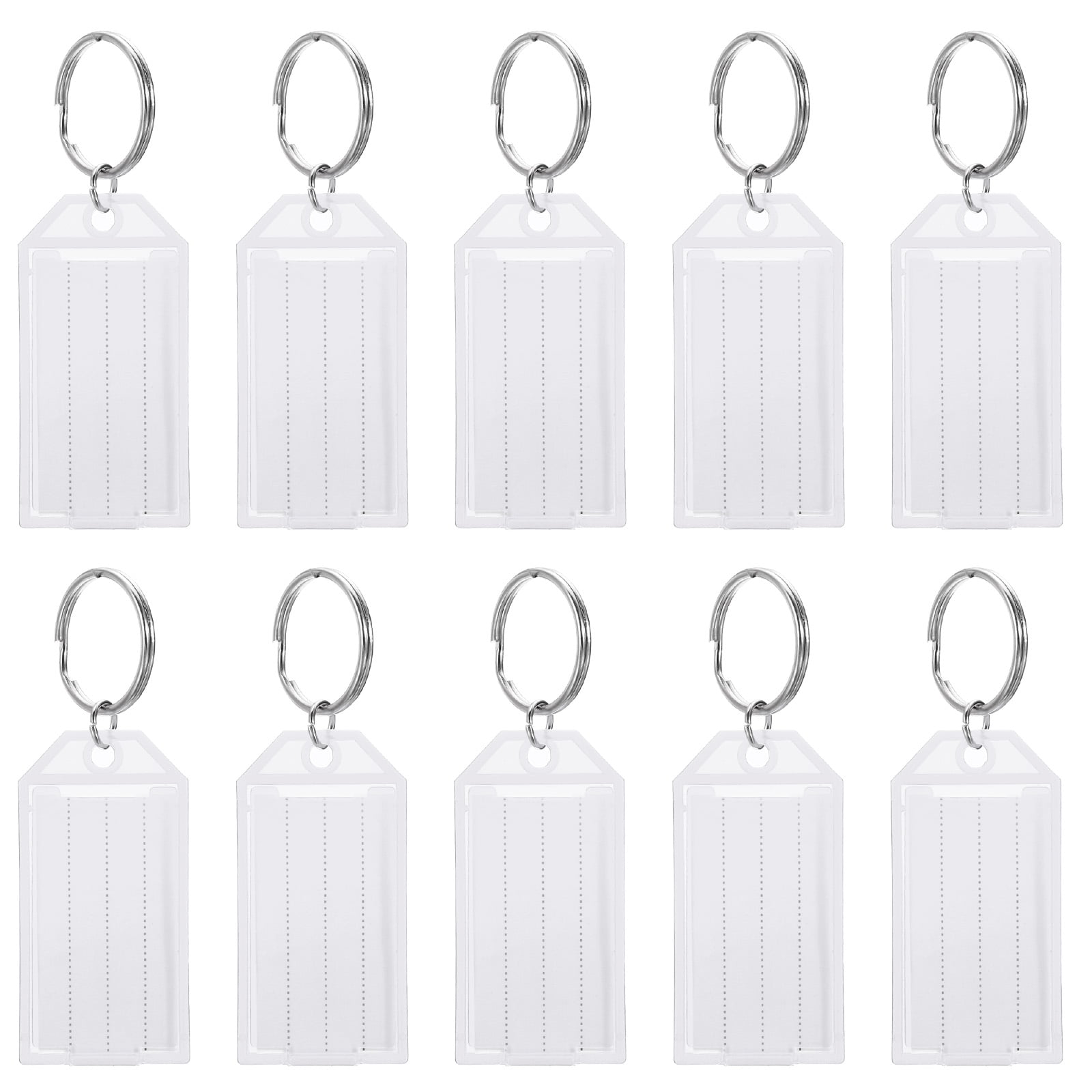 Plastic Key Tag, 50 Pack Key Identifiers with Split Ring Labels Window ...