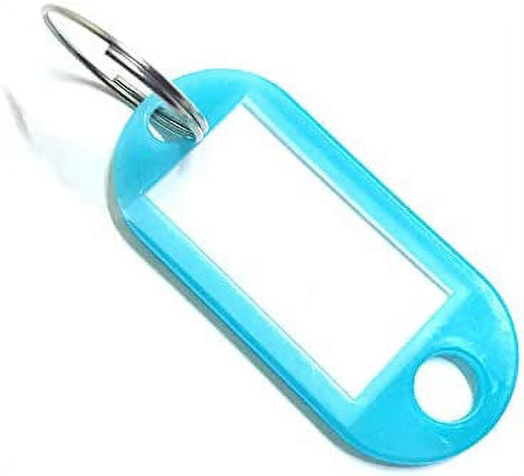 Plastic Key Tags 100 Pcs, Bulk Key Labels with Ring and Label Window ...