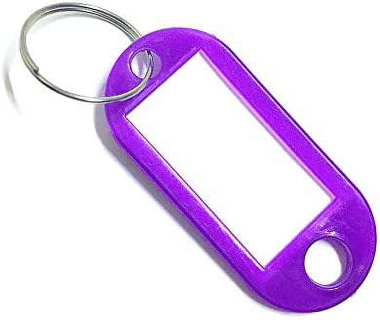 Plastic Key Tags 100 Pcs, Bulk Key Labels with Ring and Label Window ...