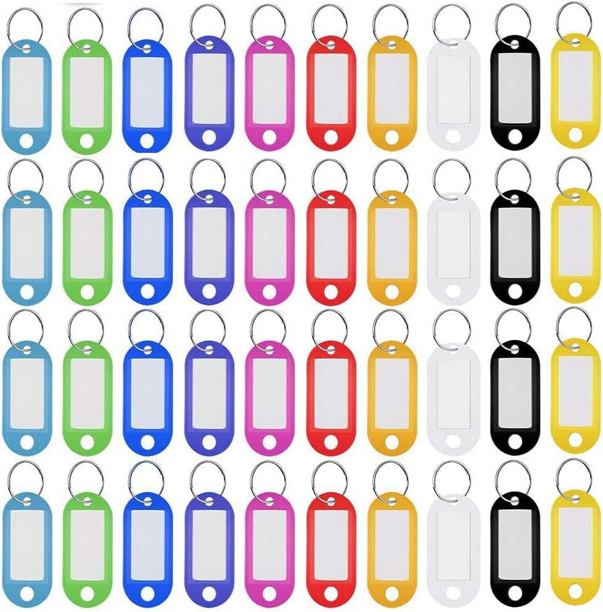 Plastic Key Tags, 100 Pcs Key Labels Keychain Tags Key Tags Assorted ...