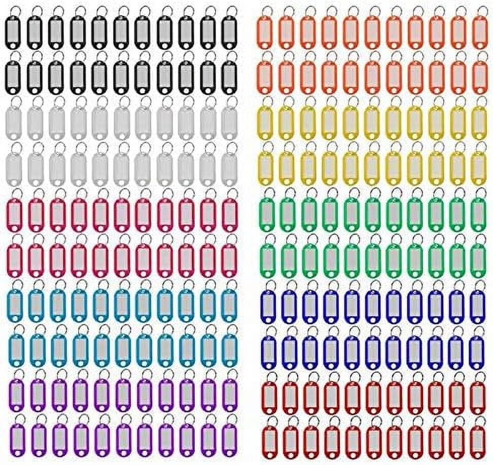 Plastic Key Tags 220 Pcs, 10 Assorted Colors Key Tags with Split Ring ...