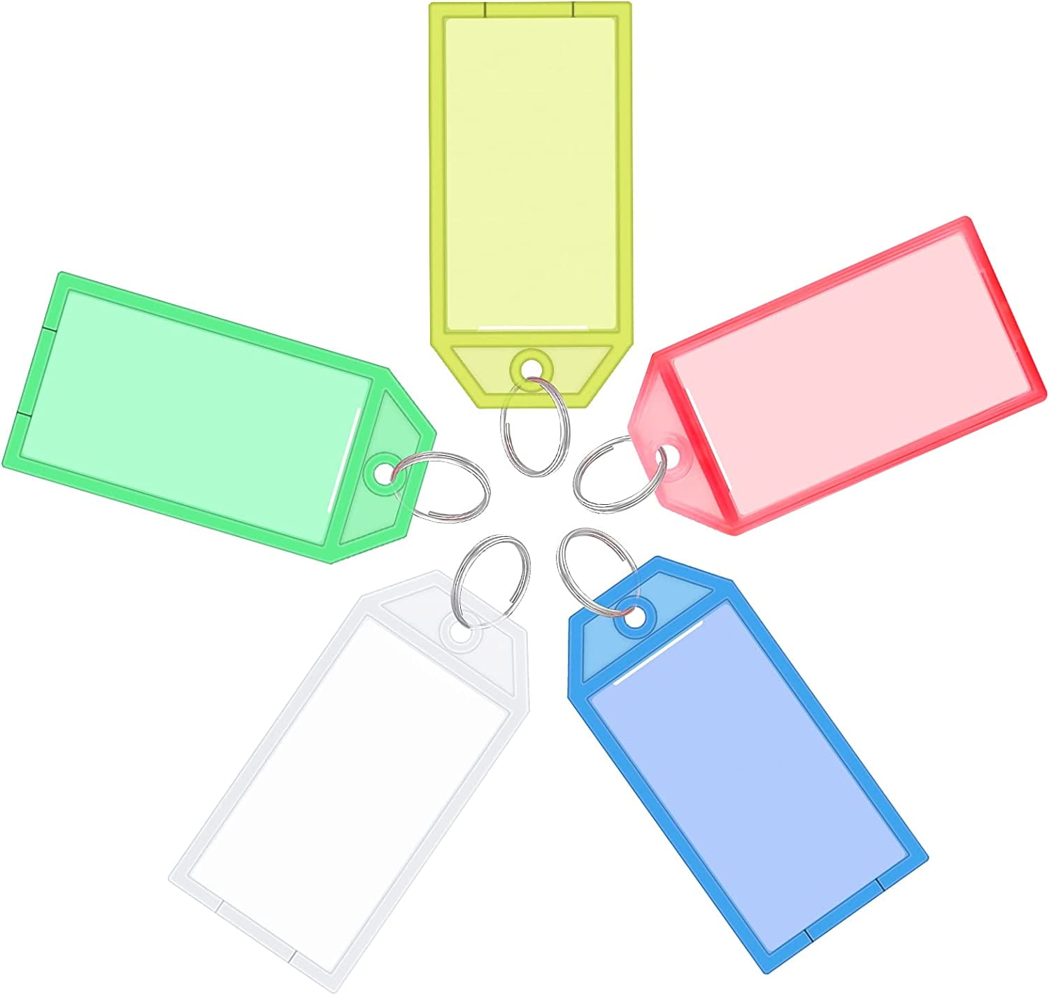 Plastic Key Tags, 50 Pcs Key Labels with Ring and Label Window,Key ...