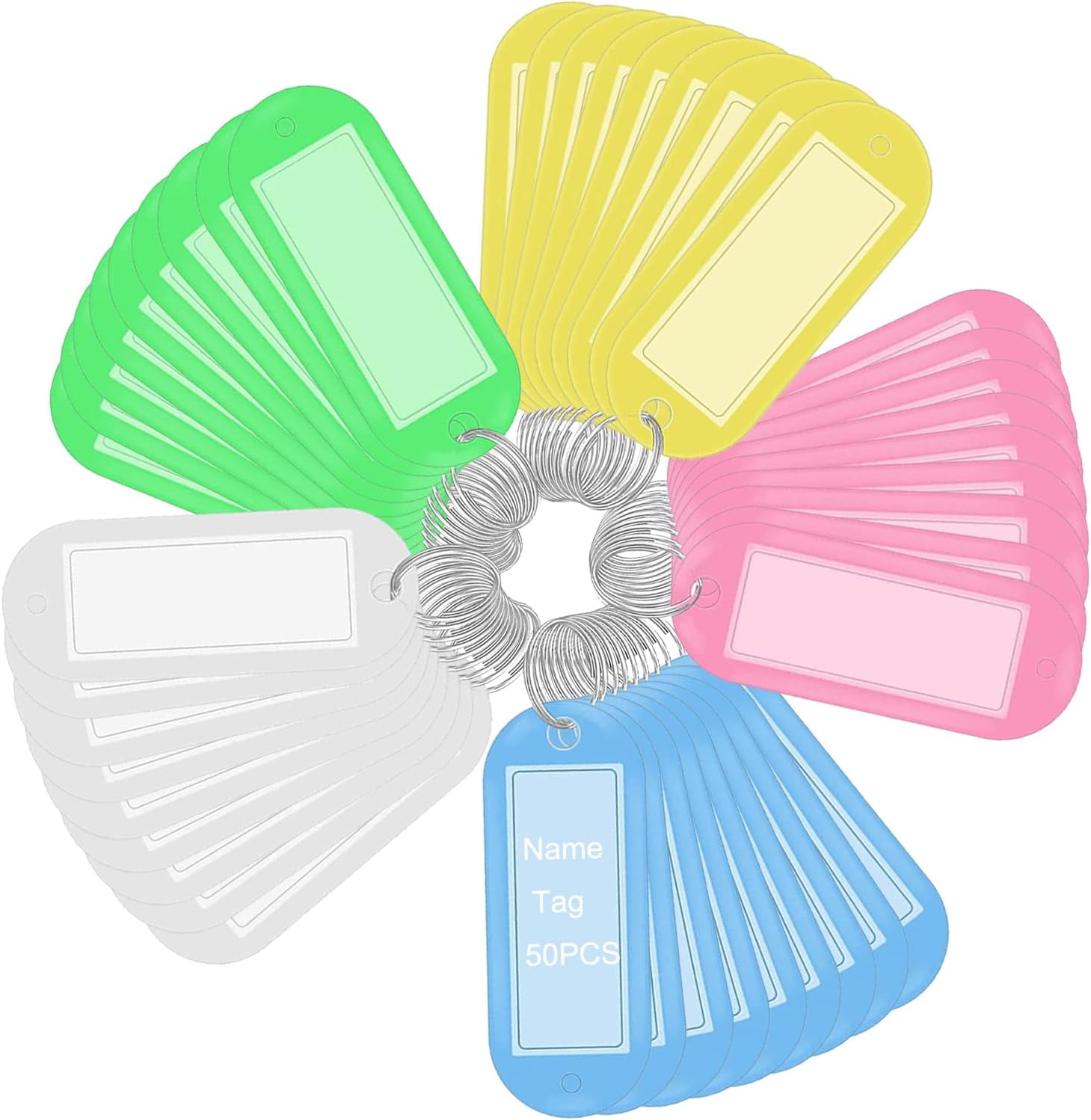 Plastic Key Tags,50 Pcs Key Labels with Ring and Label Window,Key ...