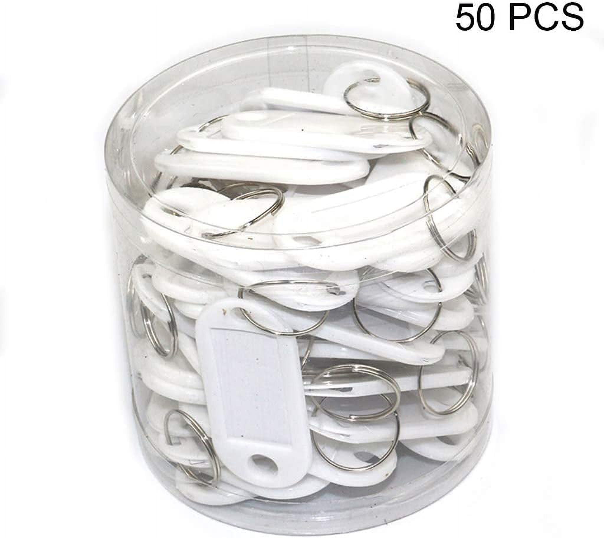 Plastic Key Tags, Key ID Ring Covers with Blank Labels, 50 Pcs, 11 ...