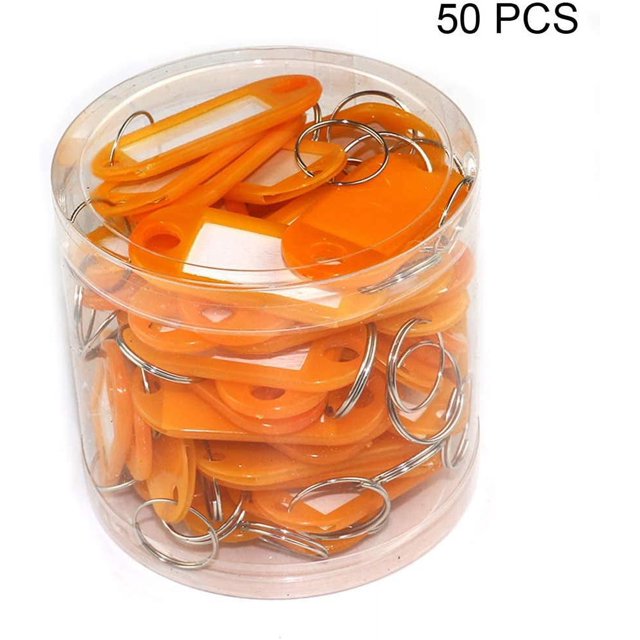 Plastic Key Tags, Key ID Ring Covers with Blank Labels, 50 Pcs, 11 ...