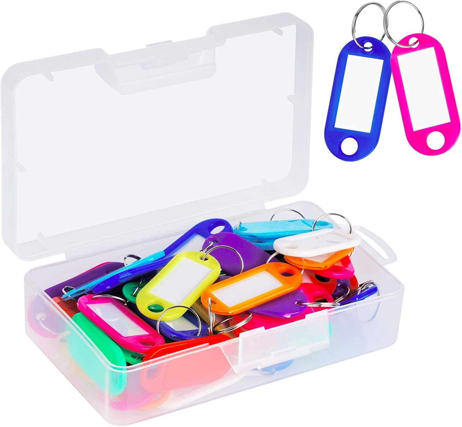 Plastic Key Tags with Container, Key Labels with Ring and Label Window ...
