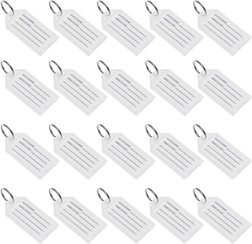 Plastic Key Tags with Split Ring Keychain ID LuggageWindow 56x29mm ...