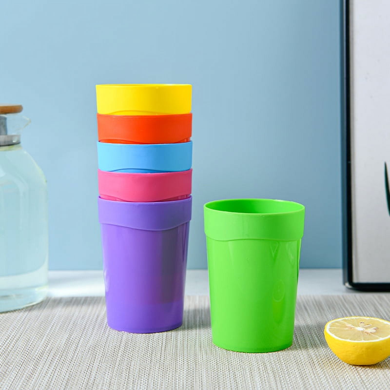 Plastic Kids Cups,Unbreakable Juice Tumblers,Toddler Drinking Cup in 6 ...
