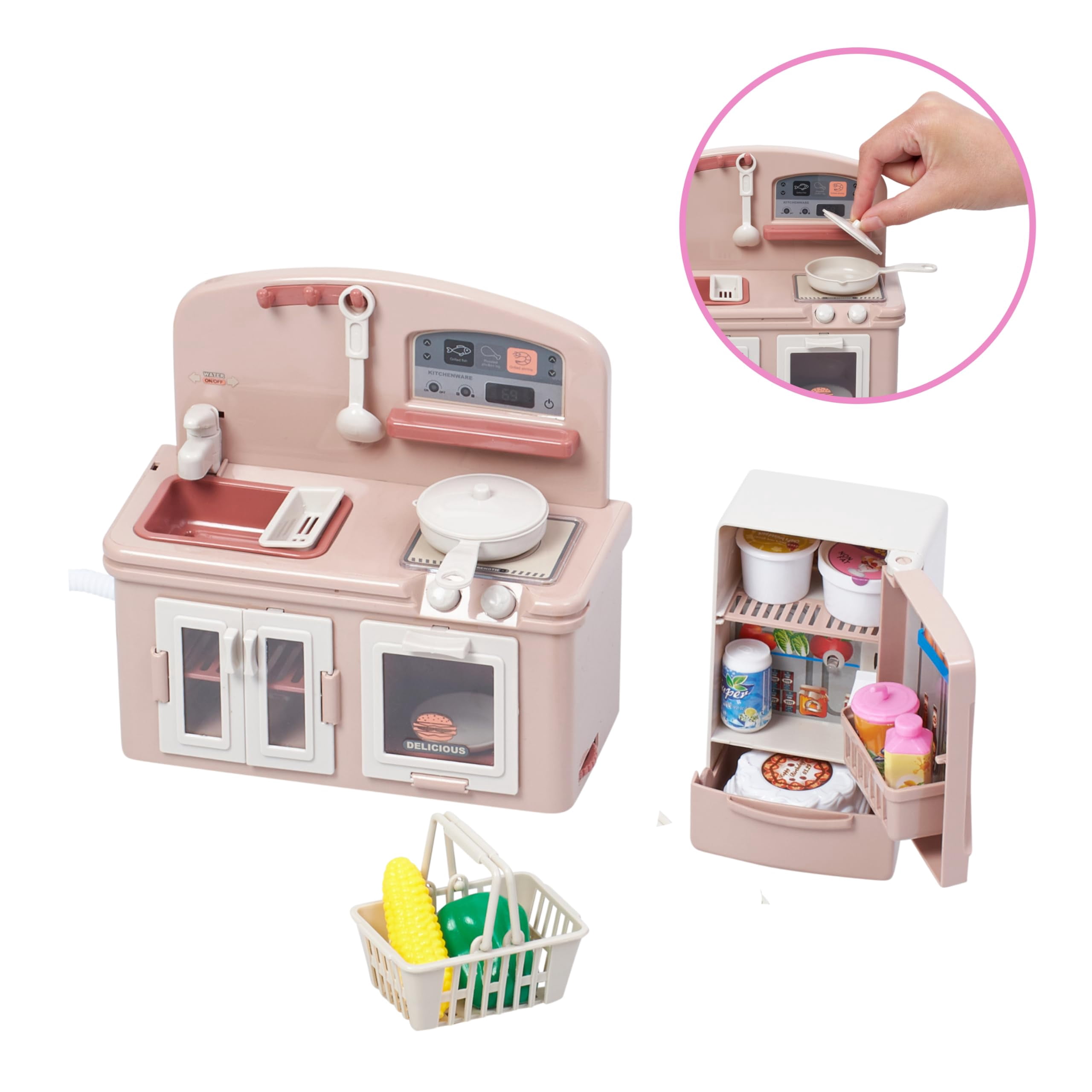 Plastic Kids Kitchen Playset Age 3 and Up - Play Kitchen Appliance Set ...