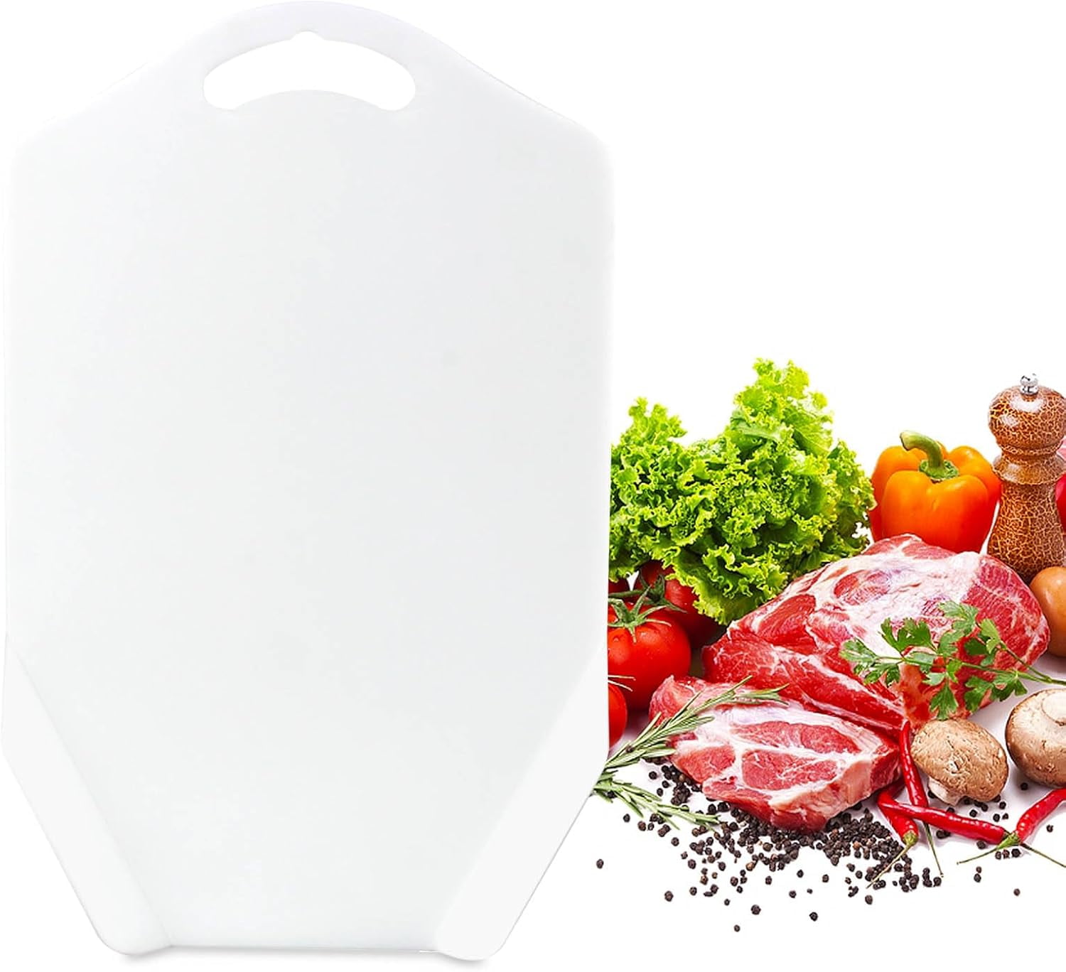 Plastic for Kitchen, Chopping Board with Curved Edges for Chopping Meat ...