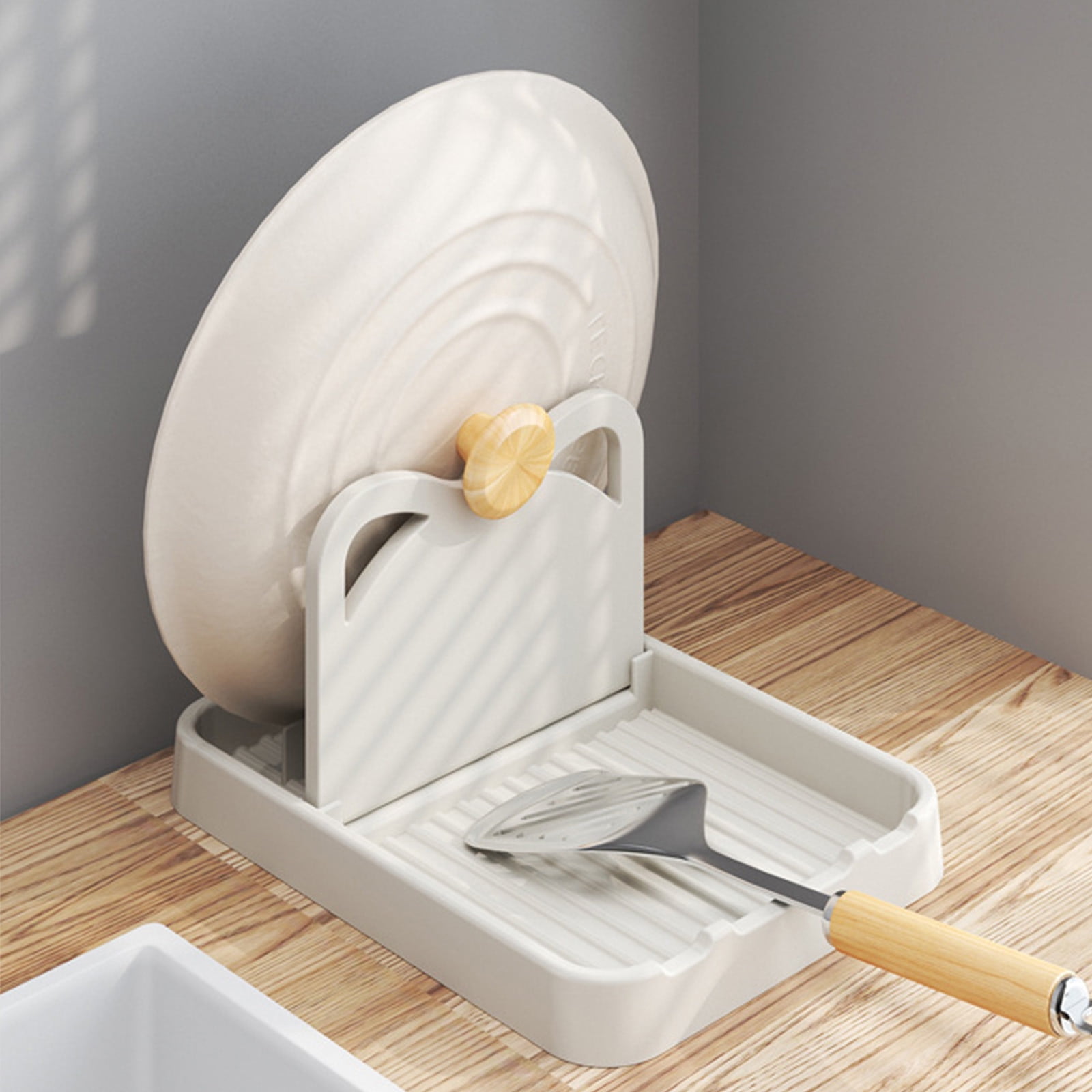 Plastic Kitchen Countertop Foldable Cats Ear Rack, for Pot Lids ...