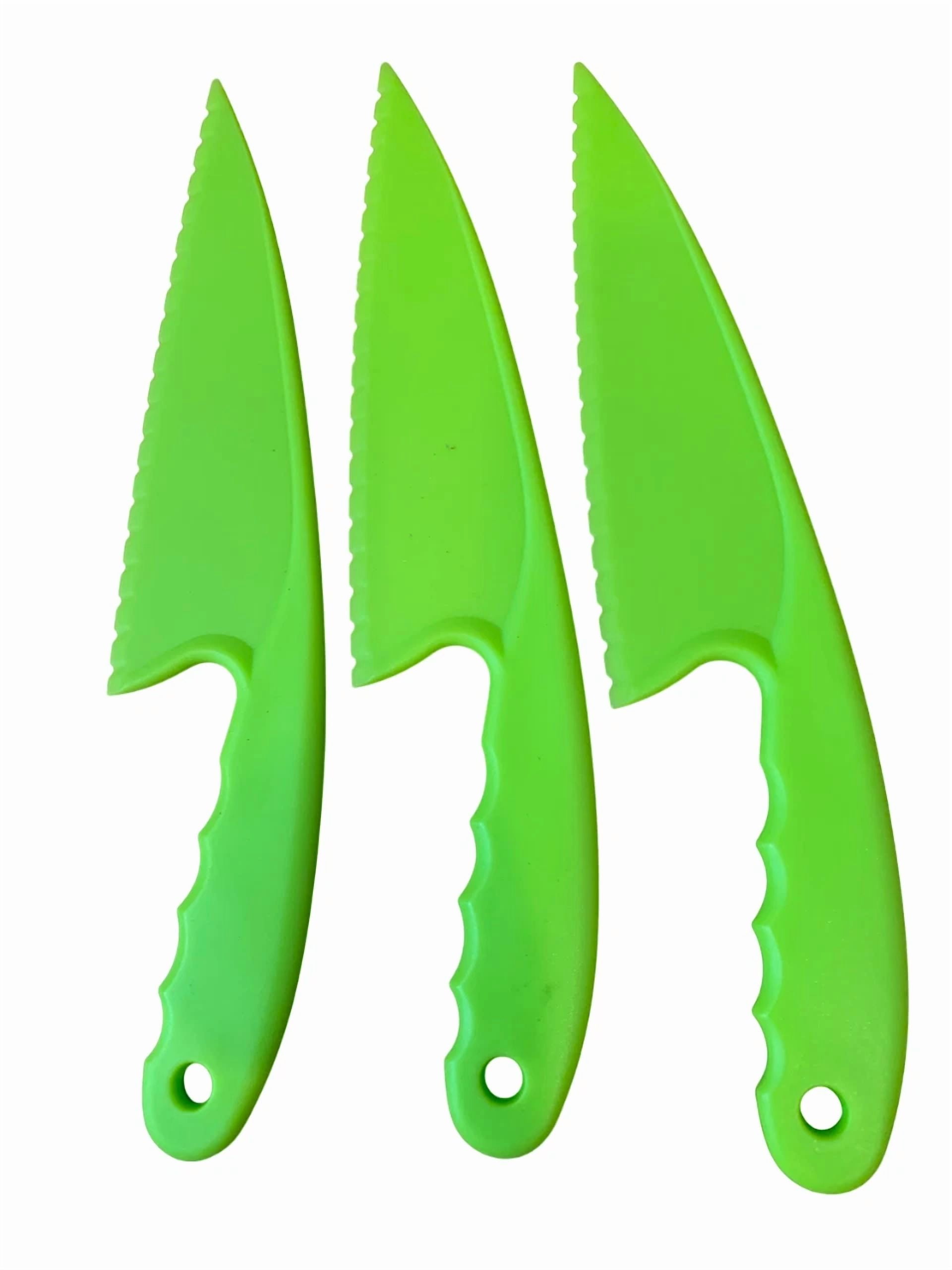 Plastic Knife 3 Knives Set Safety Cooking Fruit Lettuce Vegetable Bread ...